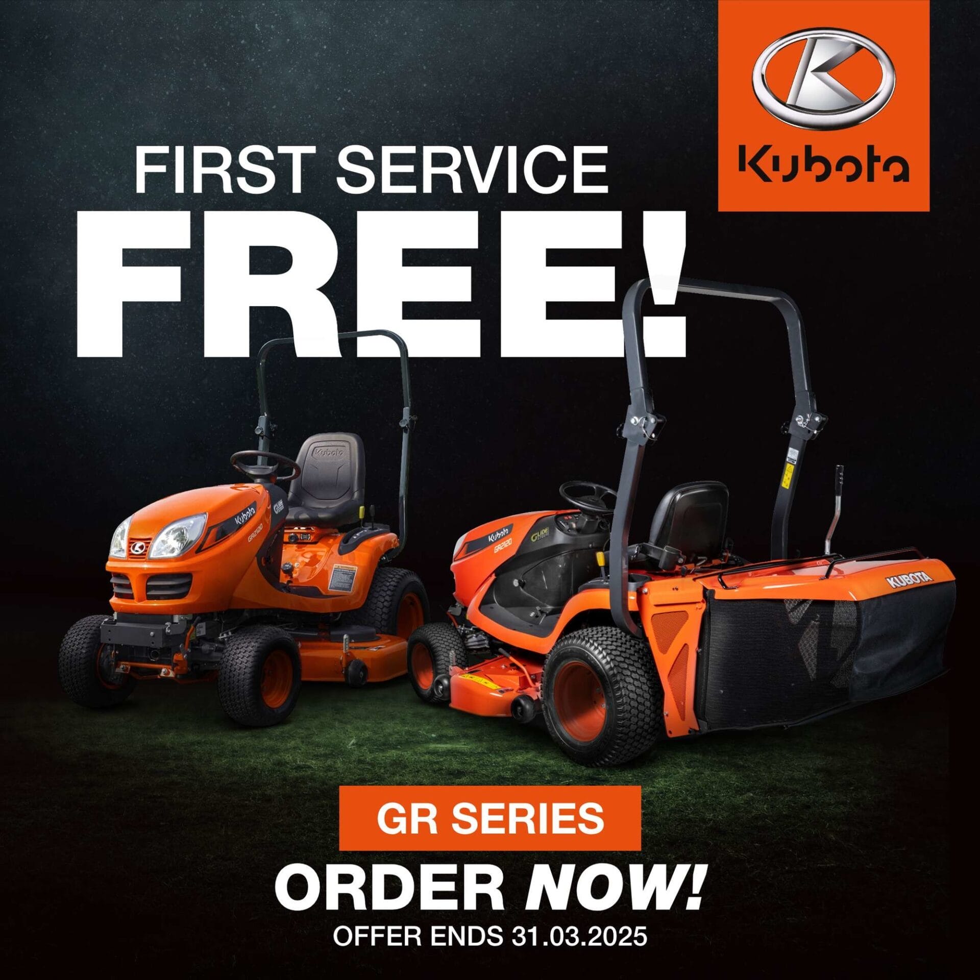 First Service Free with all GR Series mowers ordered before 31 March ...